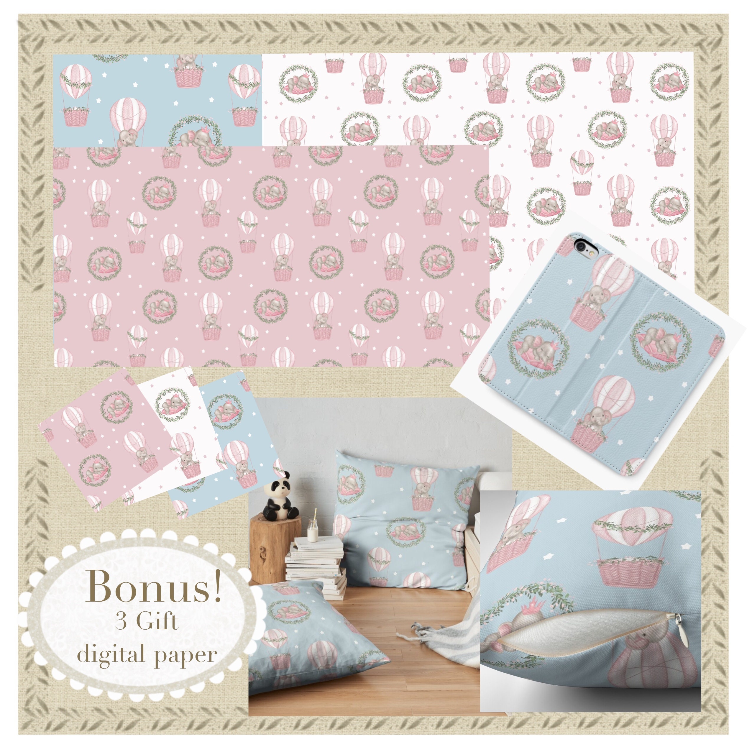 Baby Elephant Clipart Pink Watercolor Elephant Pngkids - Etsy