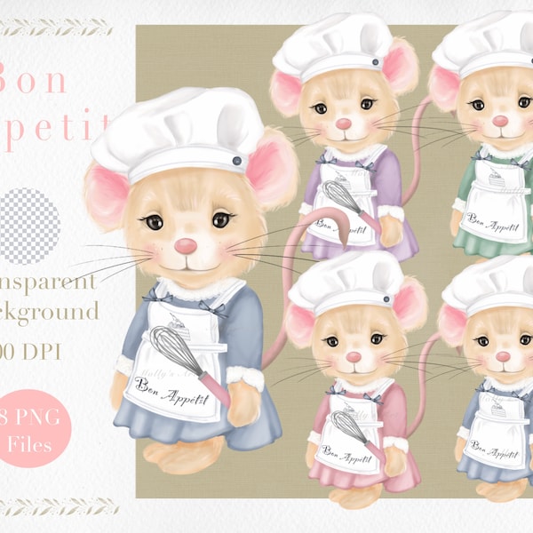 Baking Mouse Clipart - Etsy