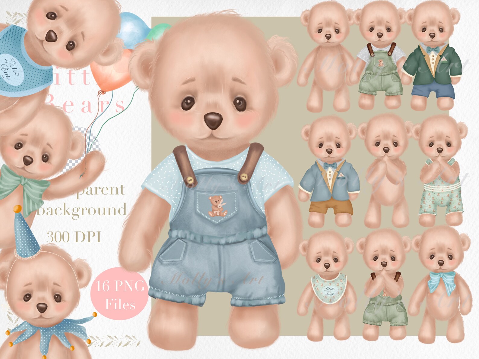 Bear Boy Clipart,bear PNG Instant Download, Nursery Art, Sublimation ...