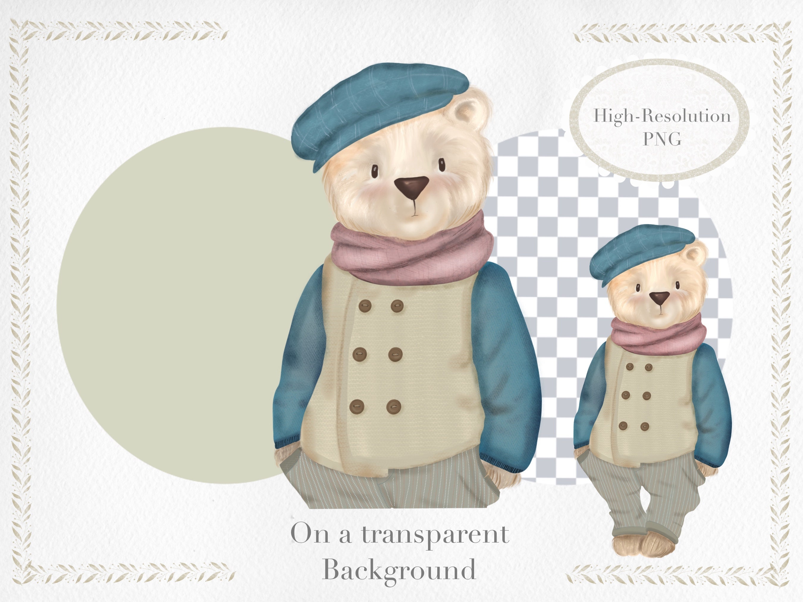 Vintage Bear Clipart Vintage Bear PNG Sublimationcommercial | Etsy