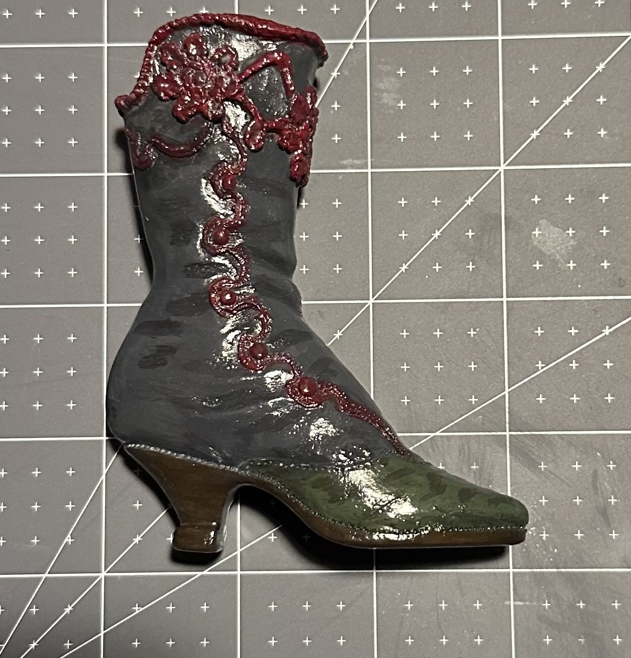 Hand Painted Victorian Style Ceramic Boot - Etsy