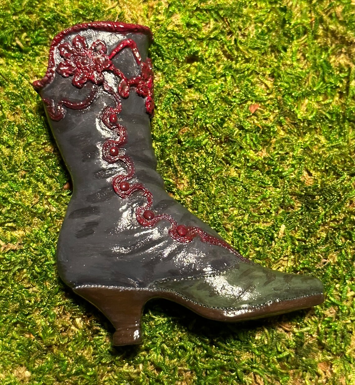 Hand Painted Victorian Style Ceramic Boot - Etsy