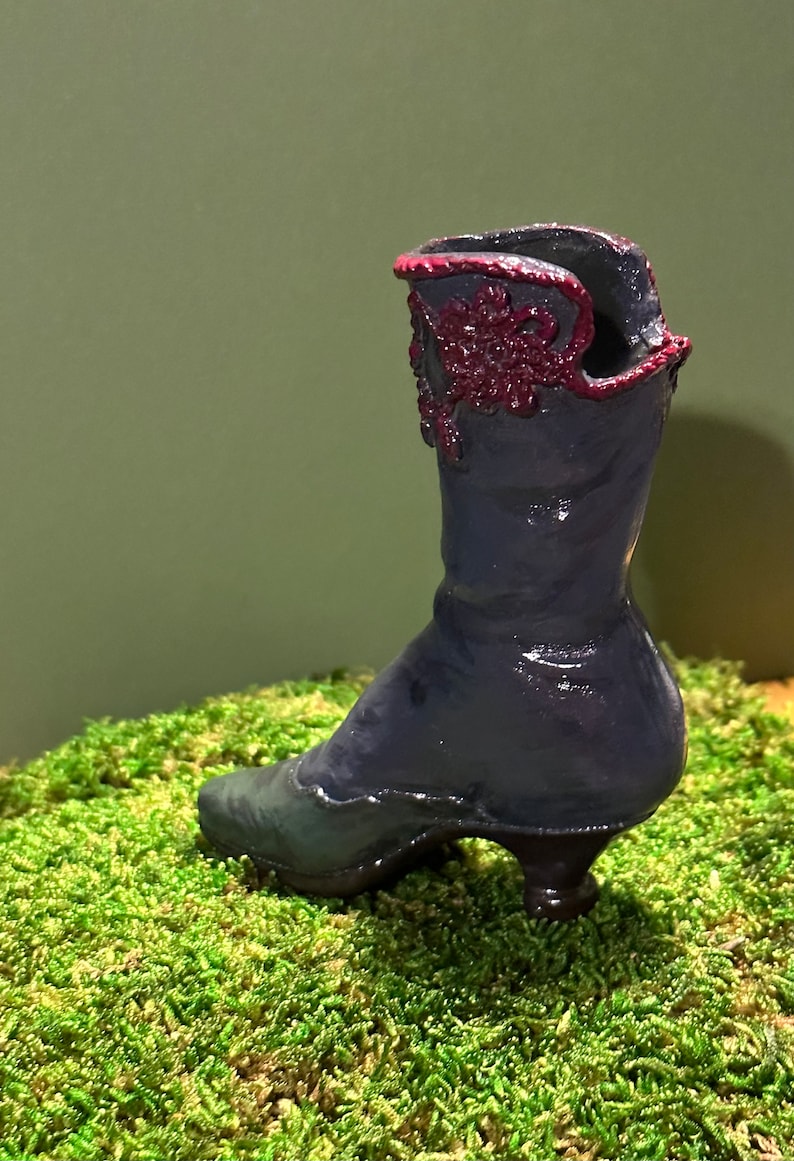 Hand Painted Victorian Style Ceramic Boot - Etsy