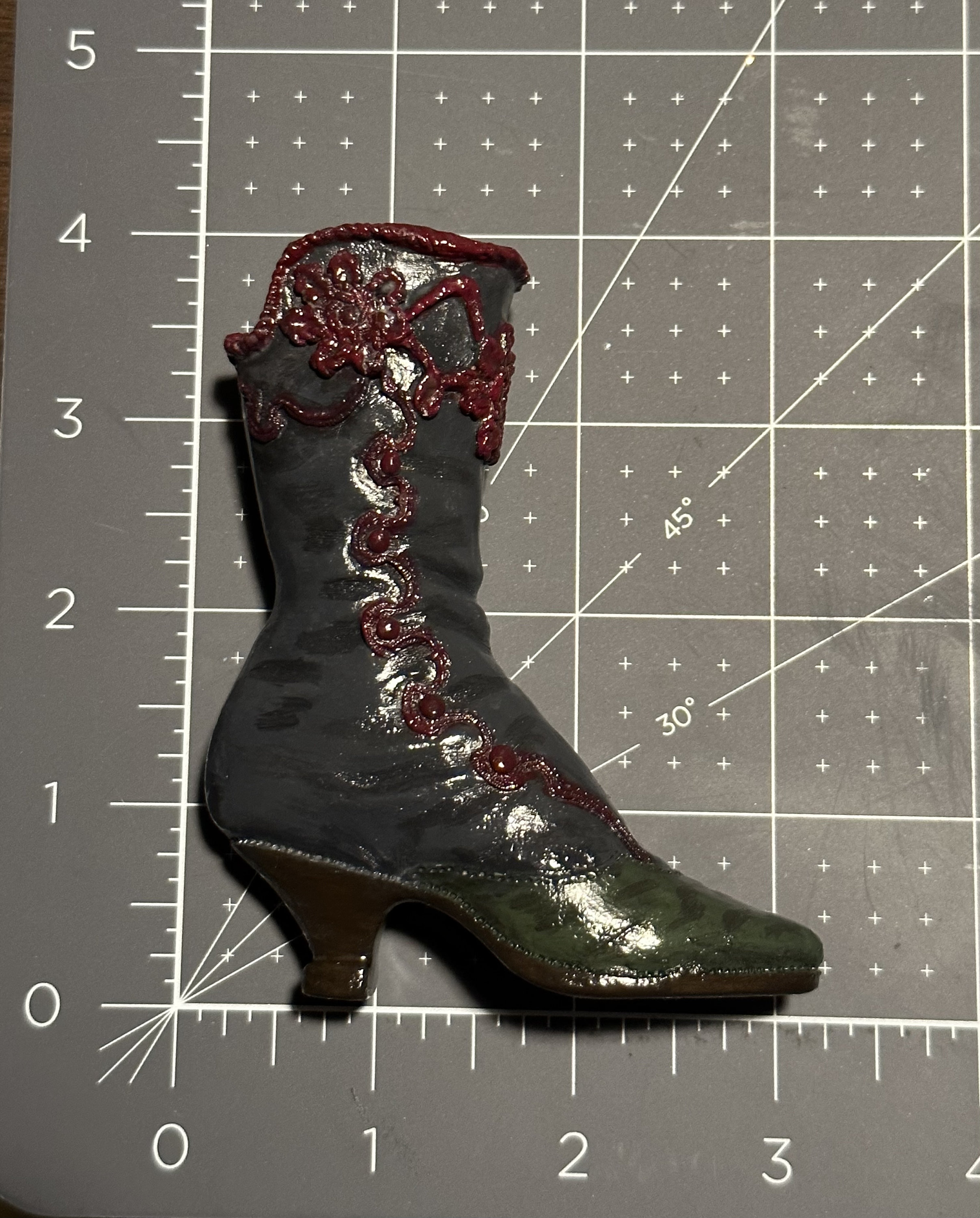 Hand Painted Victorian Style Ceramic Boot - Etsy