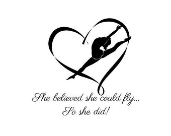 Ballet Dance Heart Silhouette SVG Cricut Print File - Etsy