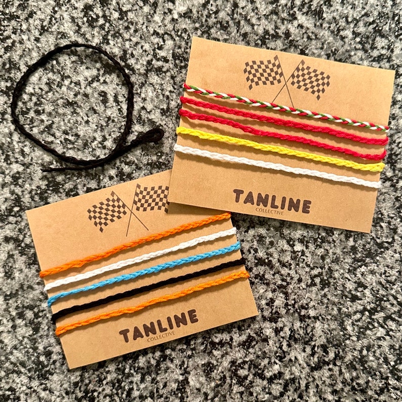 F1 Livery Colour Set of Bracelets. Micro Braids, Tie-on and Handmade ...