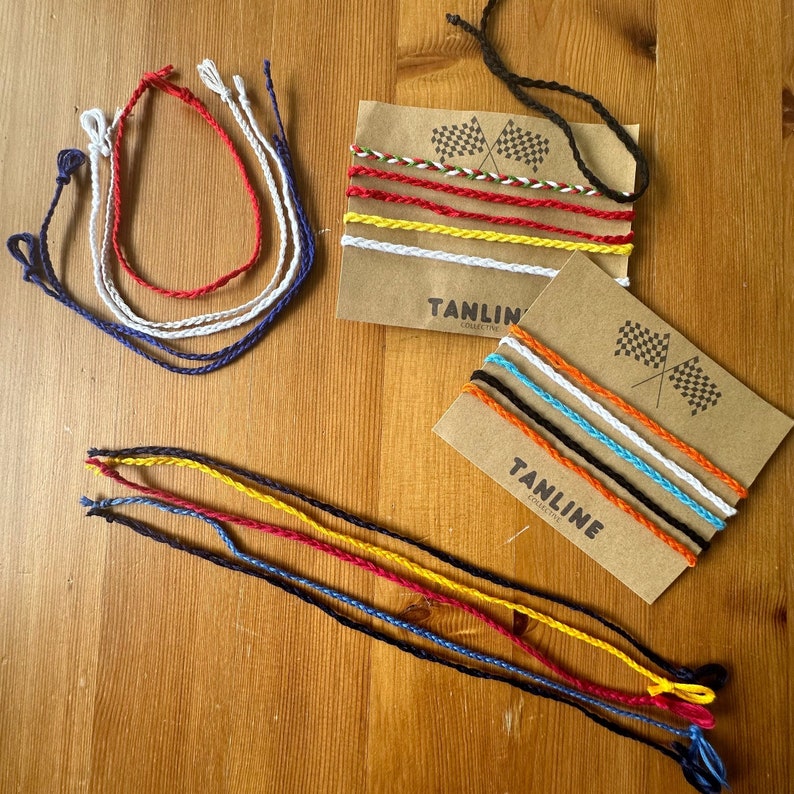F1 Livery Colour Set of Bracelets. Micro Braids, Tie-on and Handmade ...