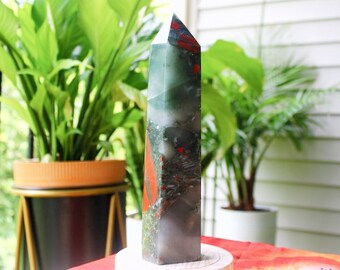 African Bloodstone Tower natural Crystal - Etsy