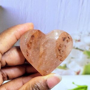 Fire Quartz Heart Shape Crystal Carving/ Natural Fire Quartz Stone ...