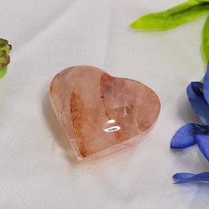 Fire Quartz Heart Shape Crystal Carving/ Natural Fire Quartz Stone ...