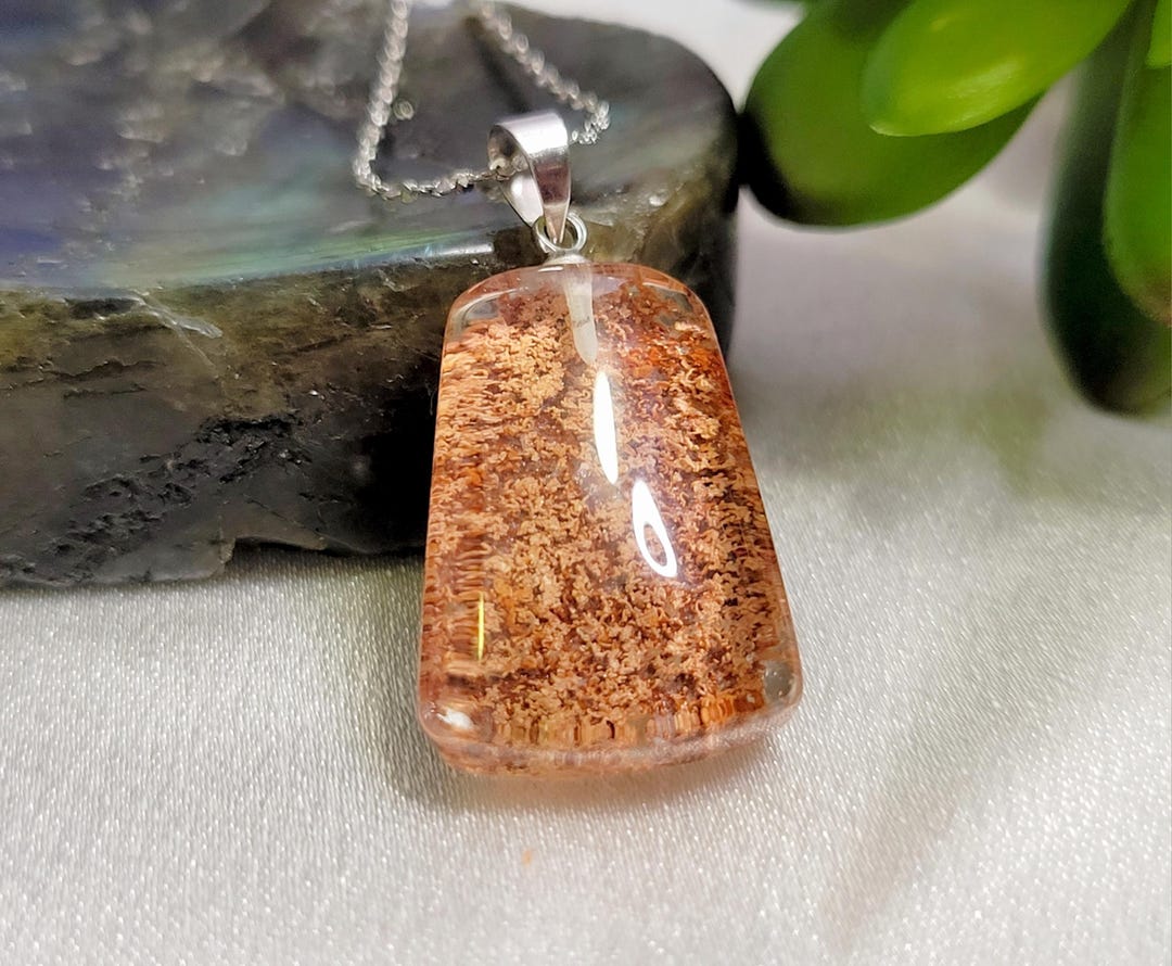 Red Garden Quartz Crystal Pendant: Natural Stone Necklace, Stainless ...