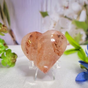 Fire Quartz Heart Shape Crystal Carving/ Natural Fire Quartz Stone ...