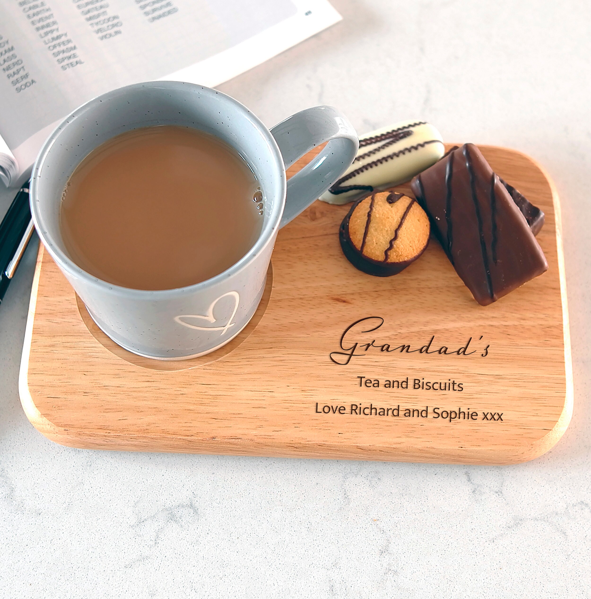 Personalised Tea and Biscuit Board, Coffee and Cake Board Makes a ...