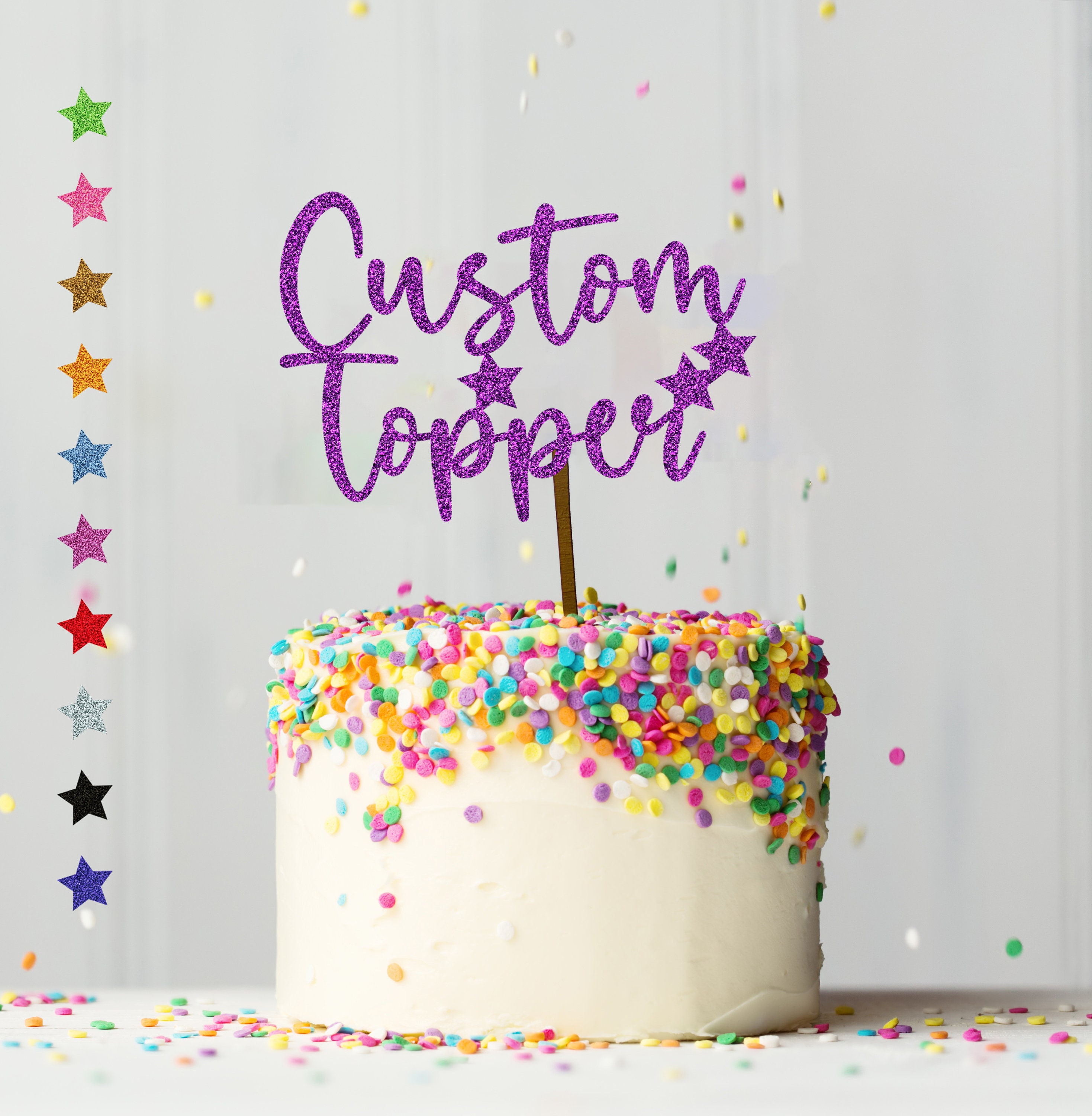 Personalised Happy Birthday Cake Topper - Personalise With Any Name and ...