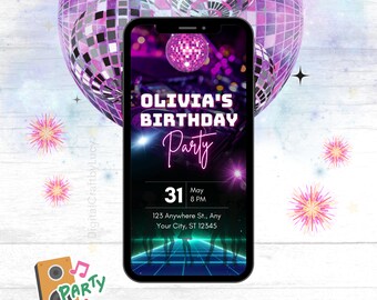 Night Club Theme Birthday Party Invitation Template, Dancing Bar 21st ...