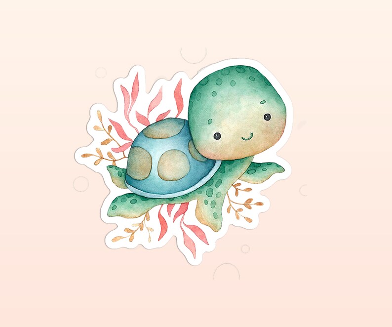 Turtle Vinyl Sticker Turtle Sticker Car Stickers Water - Etsy