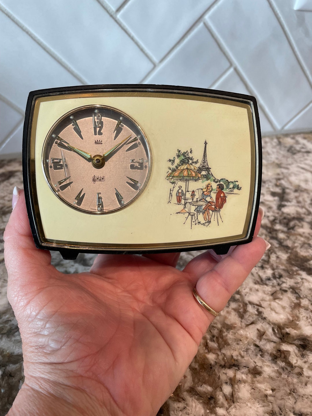 Vintage German Alarm Clock Reuge Musical Alarm Swiss Musical Movement ...