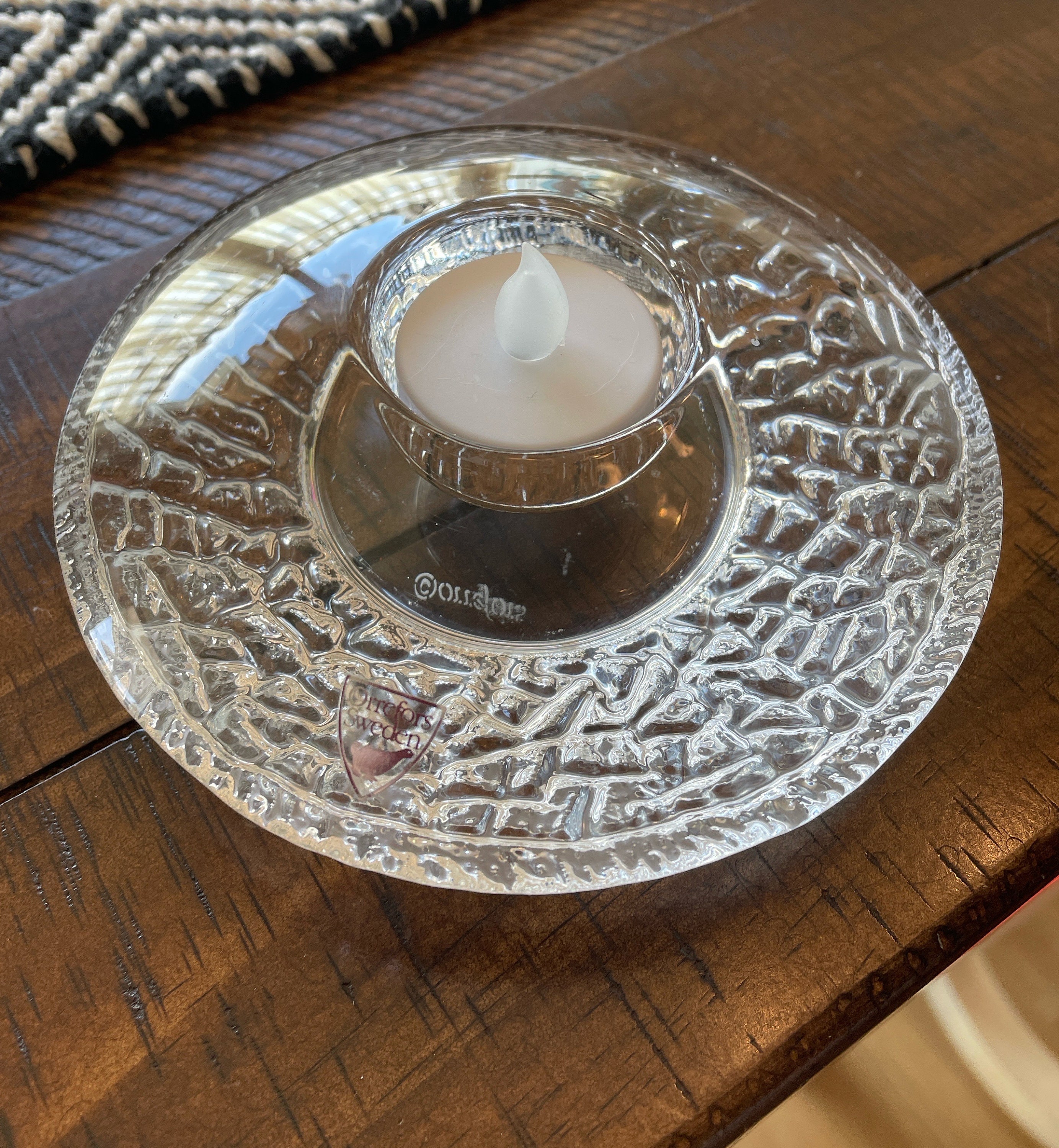 Orrefors Crystal Discus Tea Light Holders, Brilliant Crystal Design ...
