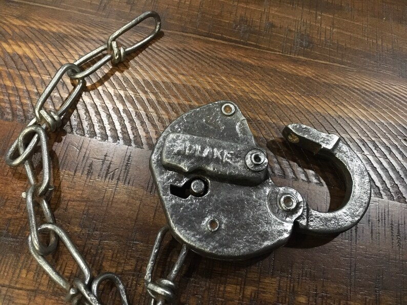 Vintage ADLAKE Frisco Railroad Switch Lock and Spike Chain - Etsy