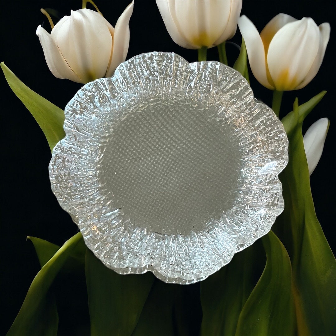 Vietri Ruffled Dessert Dish, Vintage Vietri Side Plate Ruffled Silver ...