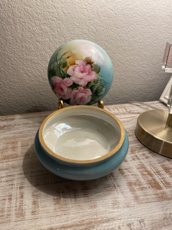 Antique Limoges hand painted powder box jewelry caske… - Gem