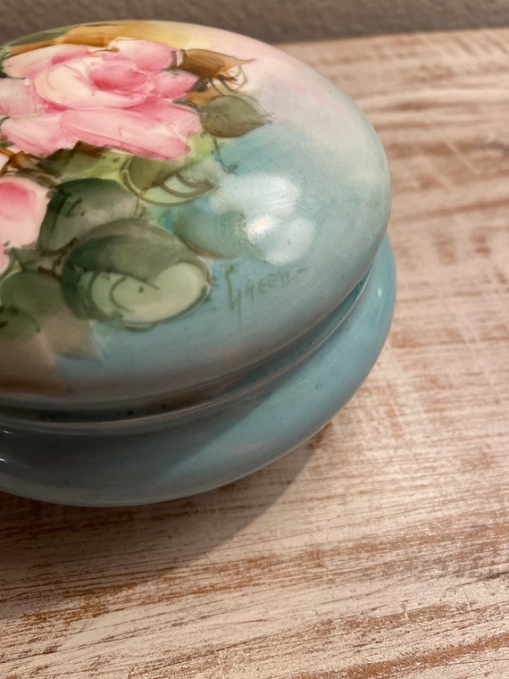 Antique Limoges hand painted powder box jewelry caske… - Gem