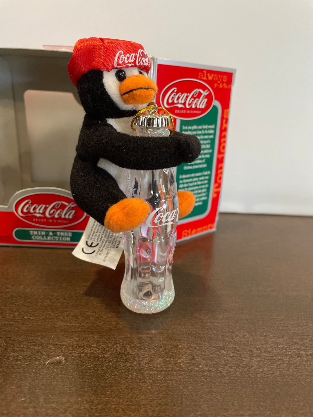 Vintage Penguin Coca Cola Christmas Ornament Glittery Coke Bottle ...