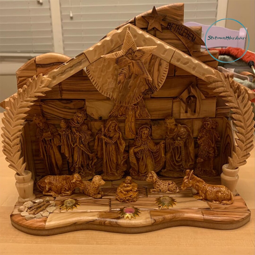 Bethlehem Wooden Nativity Set Made of Olive Wood in the Holy Land ...
