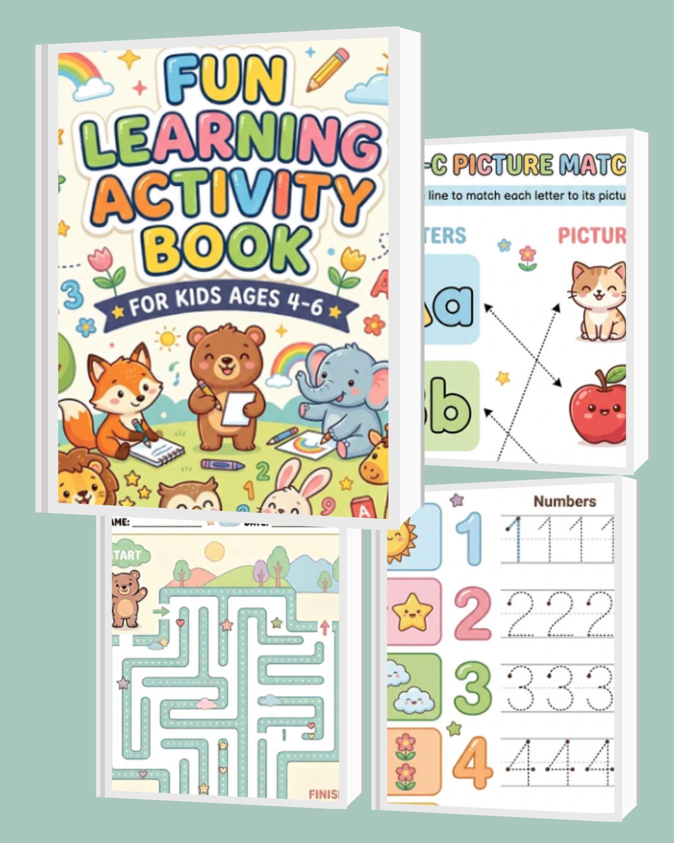 Printable - Fun Learning Activity Book for Kids - Etsy