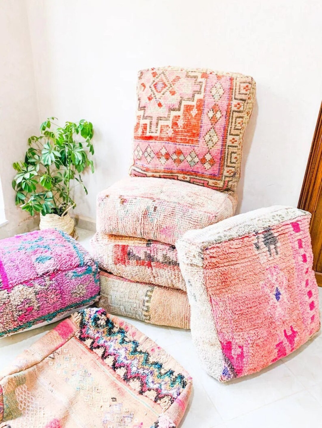 Floor Pouf Beni Ourain Pouf Outdoor Pillows Floor Cushion Boho Pouf ...