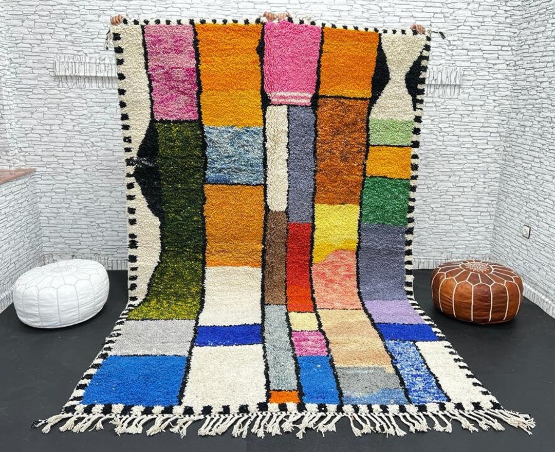 Amazing Custom Rug, Moroccan Handmade Rug, Sheep Wool Rug, Colorful Rug ...