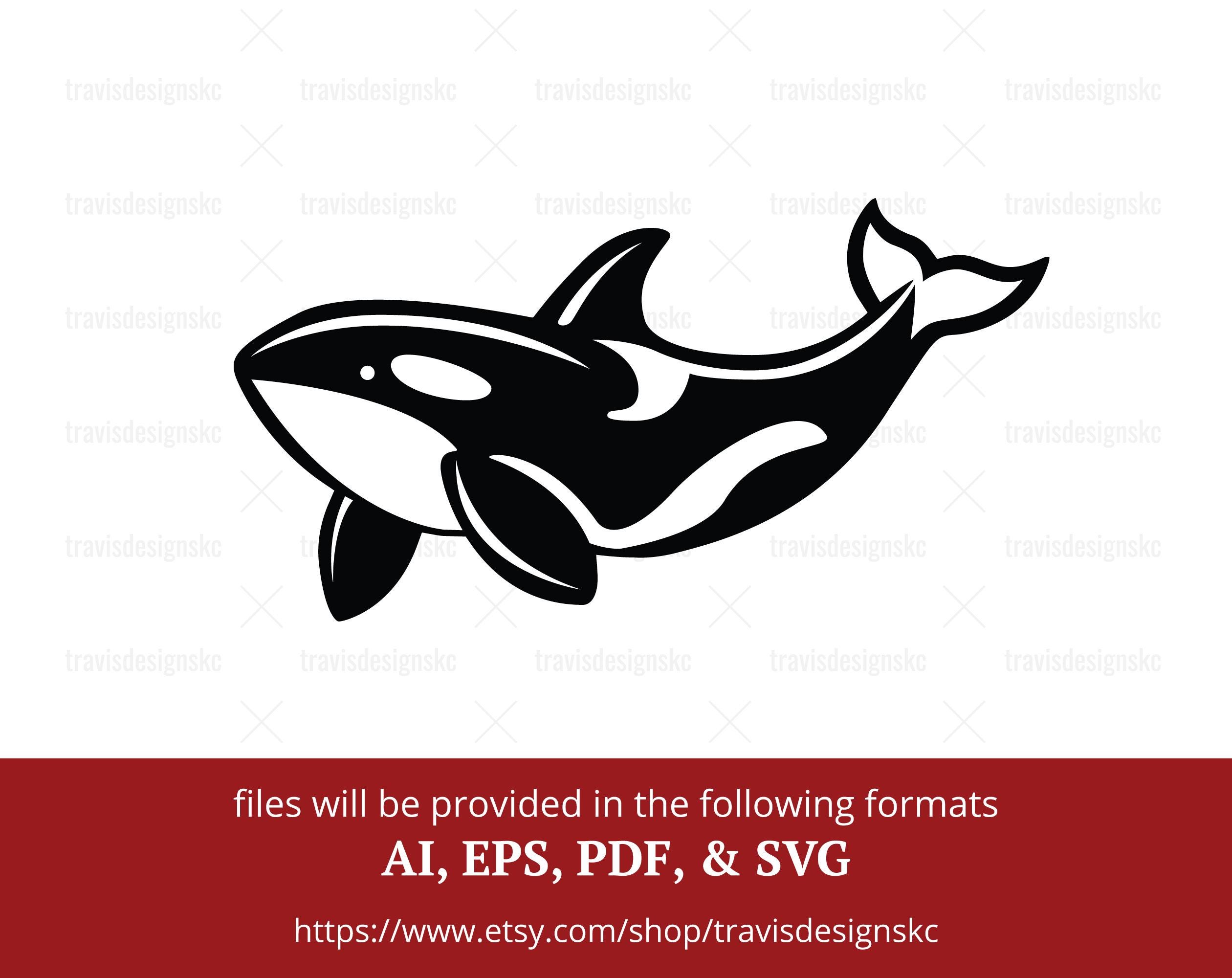 Killer Whale SVG Orca SVG Killer Whale Silhouette Vector Orca Decal SVG ...