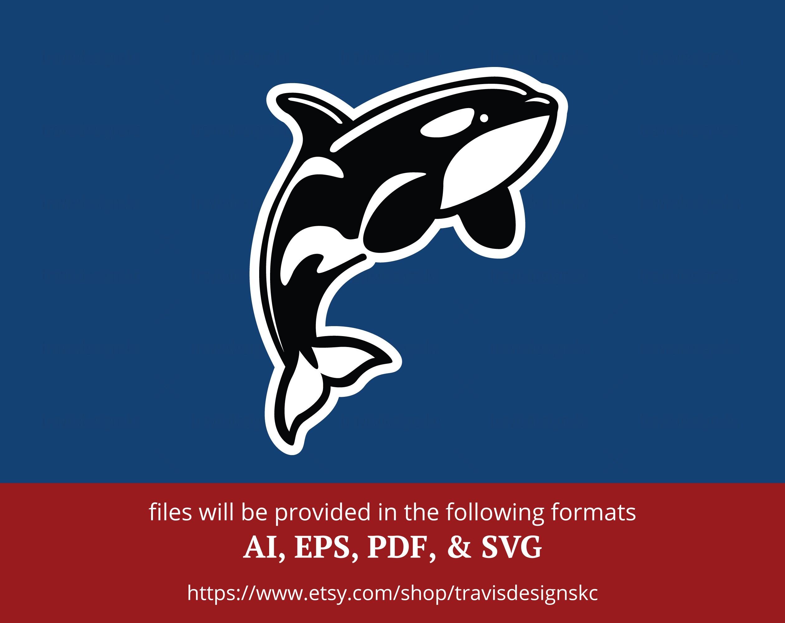Killer Whale SVG Orca SVG Killer Whale Silhouette Vector Orca Decal SVG Orca Sticker Svg Orca ...
