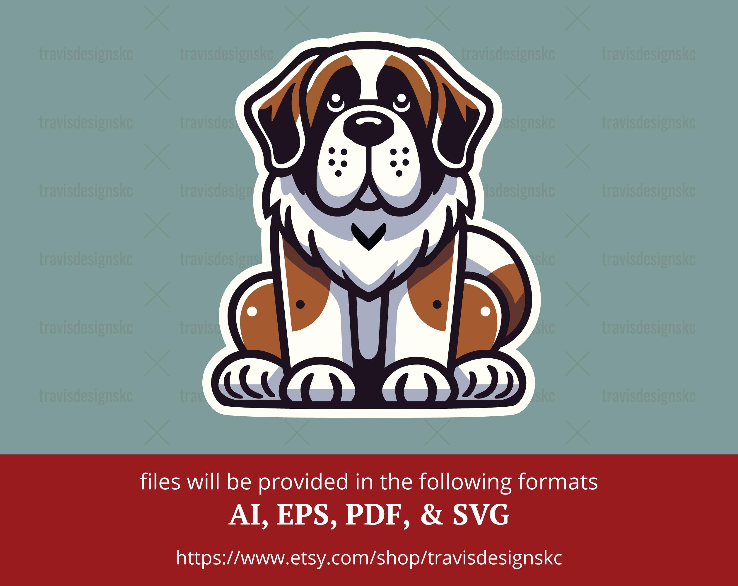 Saint Bernard Clipart St Bernard SVG St Bernard Vector Dog SVG Cut File ...