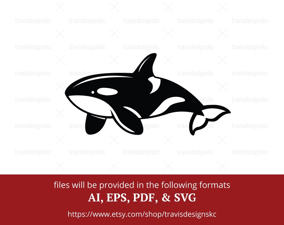 Killer Whale SVG Orca SVG Killer Whale Silhouette Vector Orca Decal SVG ...