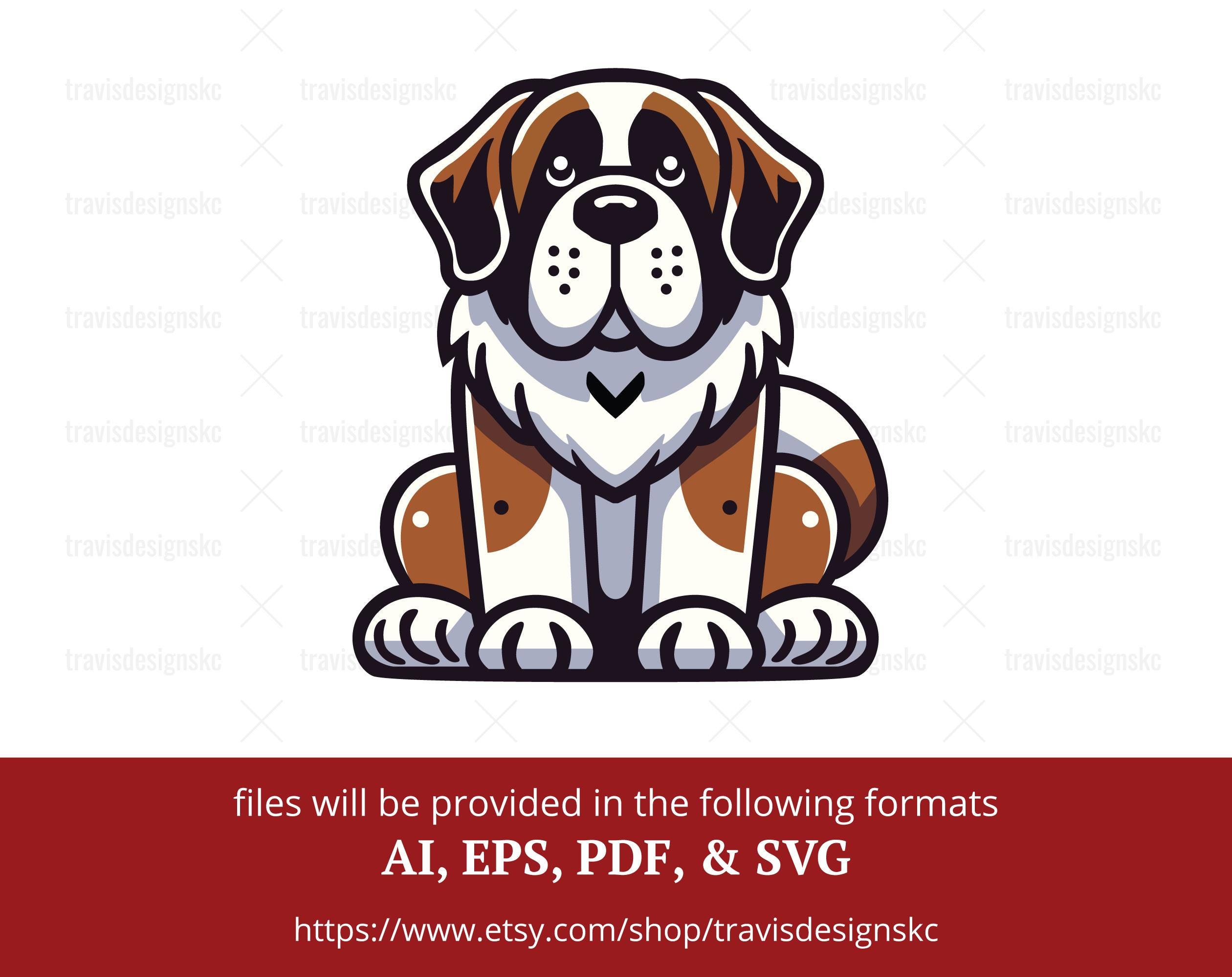 Saint Bernard Clipart St Bernard SVG St Bernard Vector Dog SVG Cut File ...