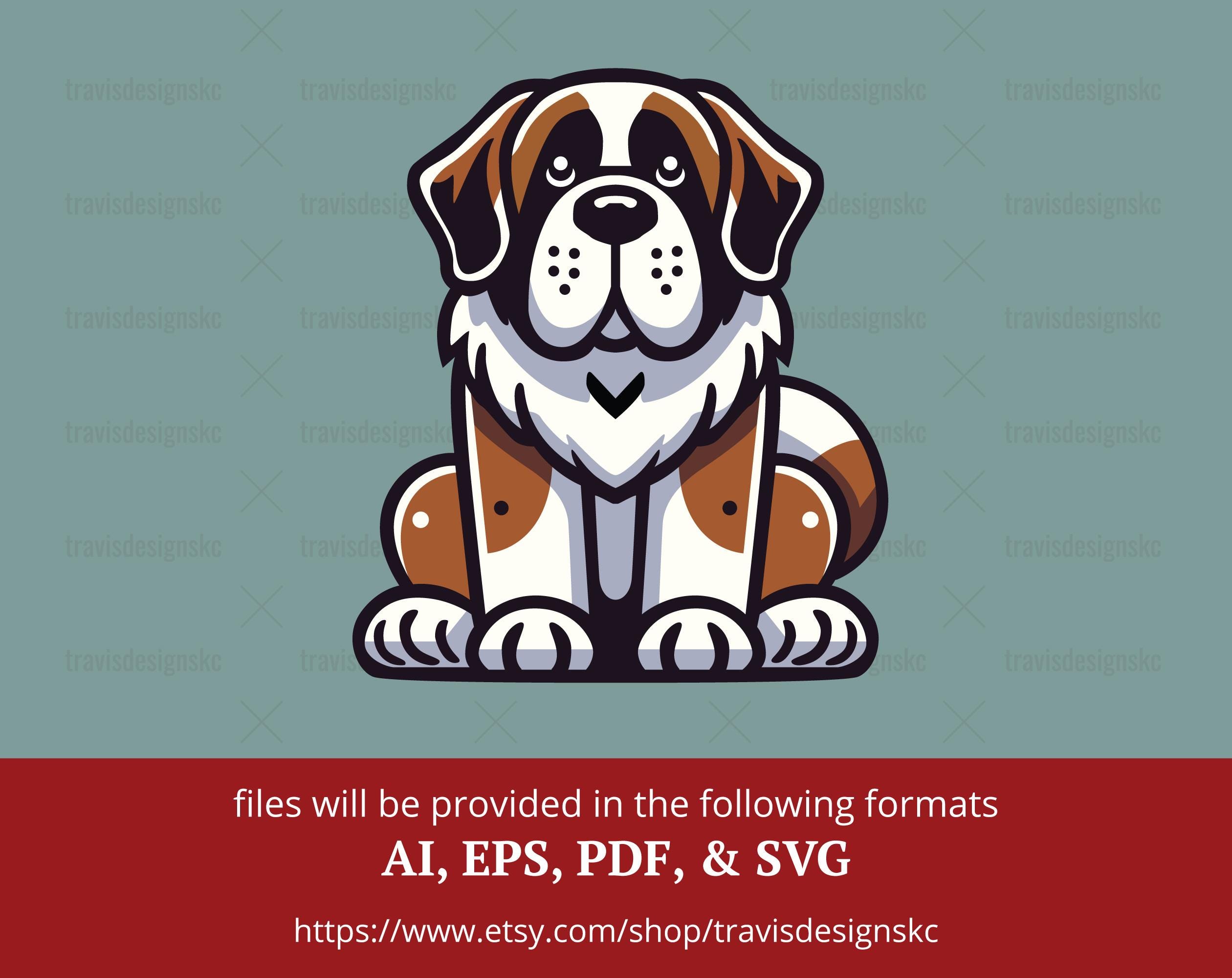Saint Bernard Clipart St Bernard SVG St Bernard Vector Dog SVG Cut File ...