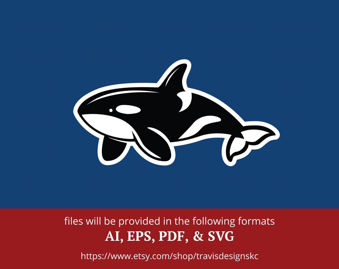 Killer Whale SVG Orca SVG Killer Whale Silhouette Vector Orca Decal SVG ...