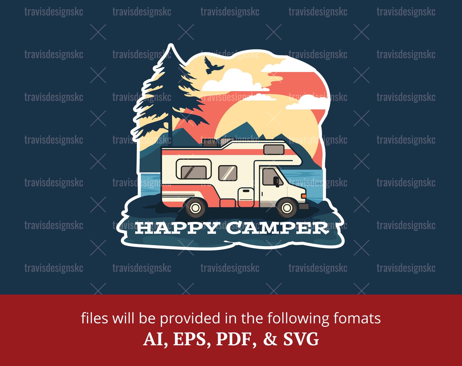 RV Clipart, RV Svg, RV Vector, Camper Clipart, Camper Svg, Camper ...