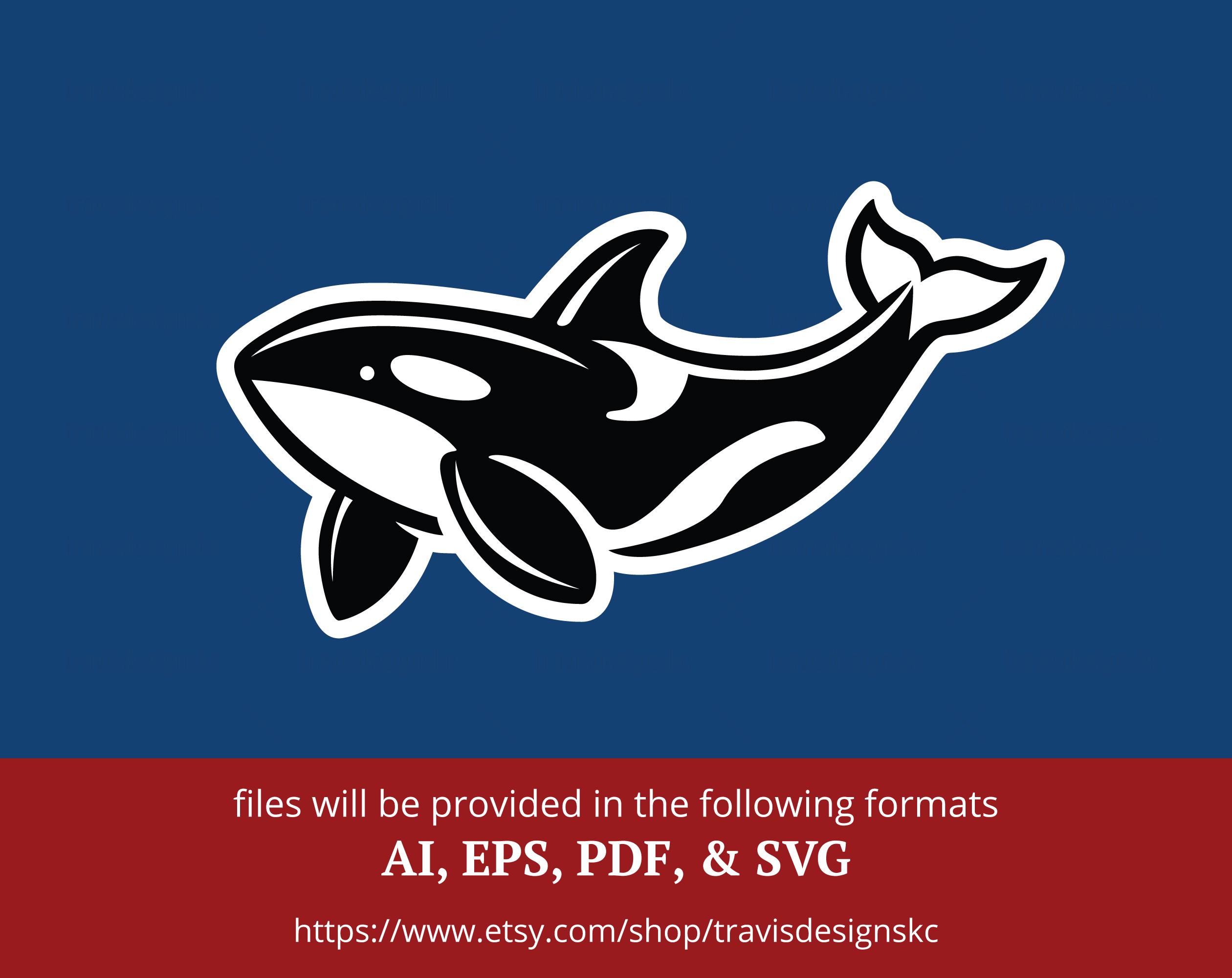 Killer Whale SVG Orca SVG Killer Whale Silhouette Vector Orca Decal SVG ...