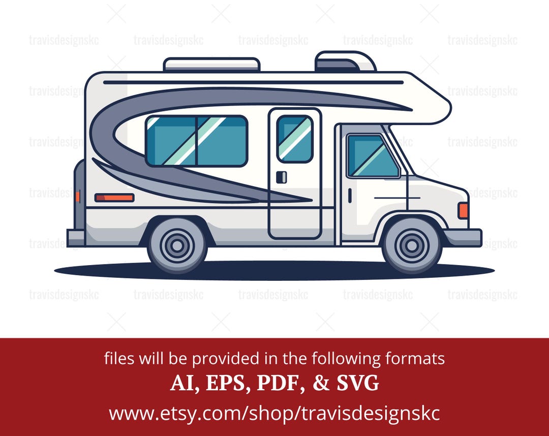 RV Clipart RV Vector Camper Graphic Vintage RV Graphic Travel Trailer ...