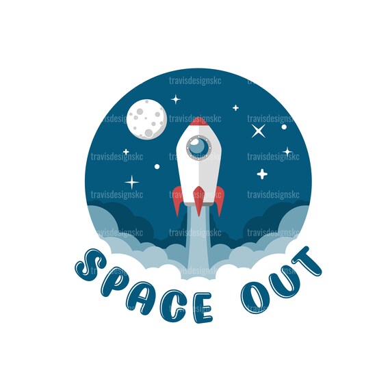 Space Out Spaceflight Clipart SVG Space Rocket SVG With Outer | Etsy