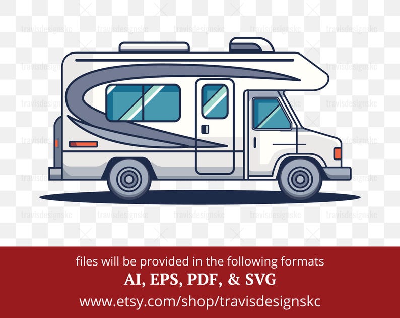 RV Clipart RV Vector Camper Graphic Vintage RV Graphic Travel Trailer ...