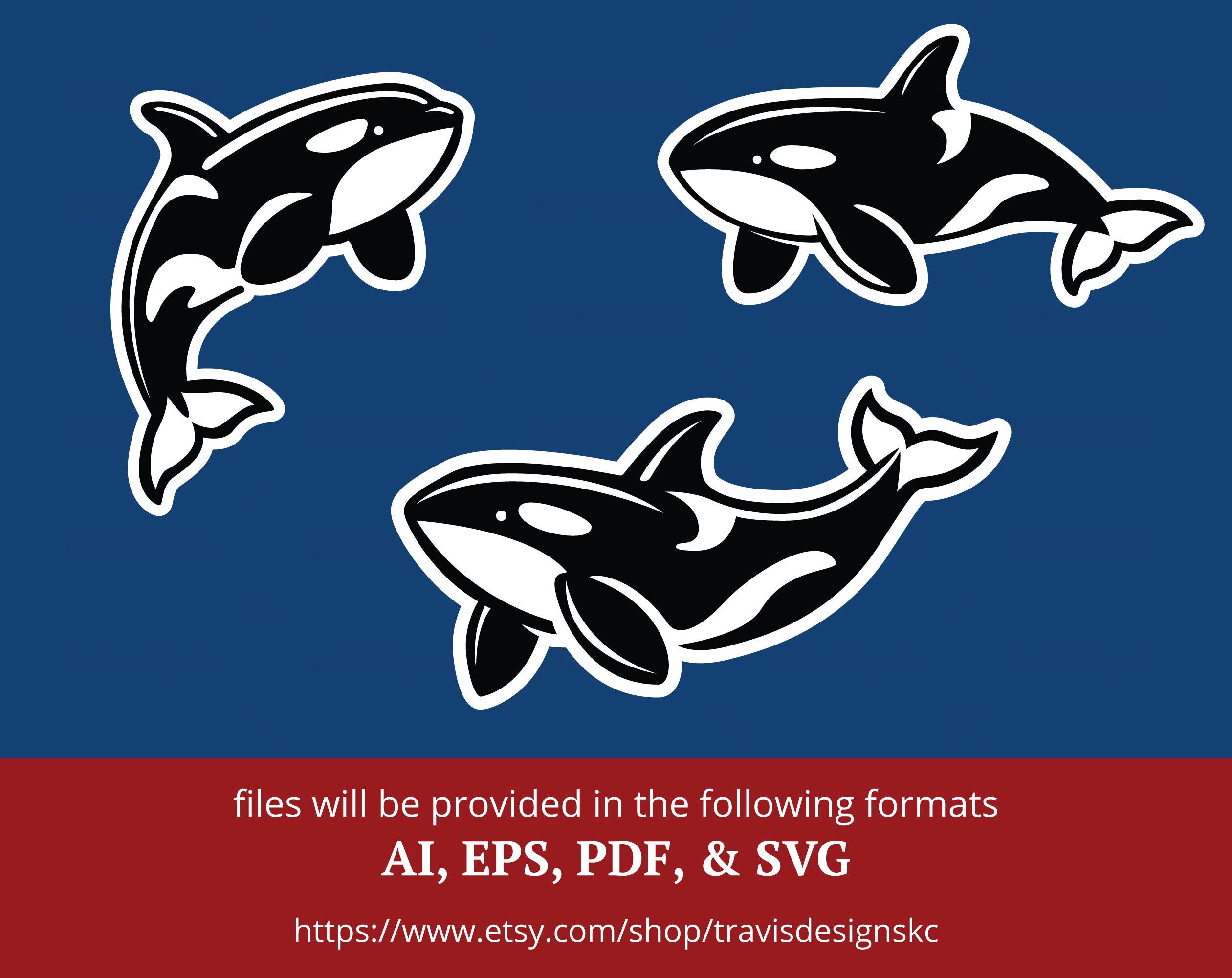 Killer Whale SVG Orca SVG Killer Whale Silhouette Vector Orca Decal SVG ...