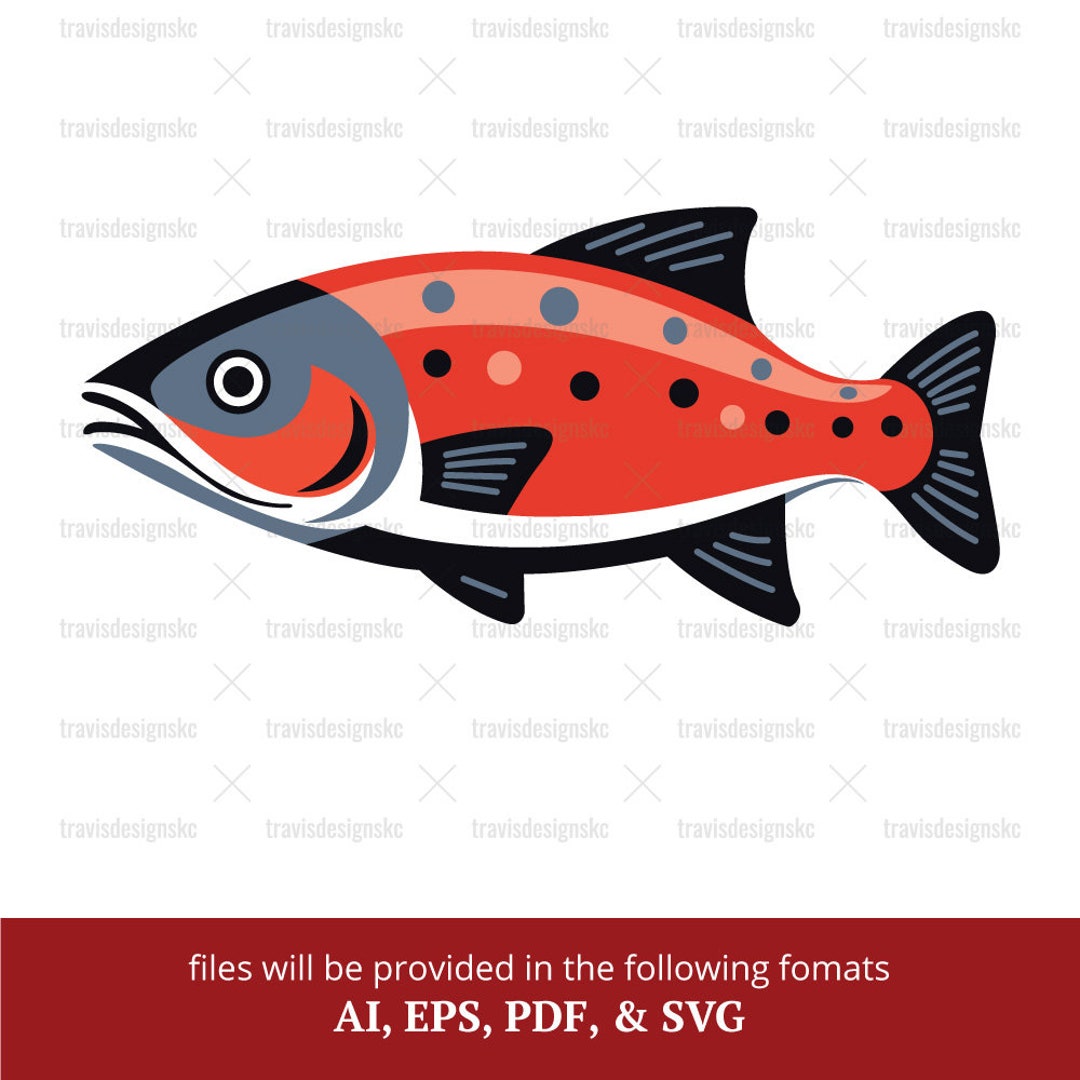 Salmon, Fish, Fishing, Fisherman, Salmon Clipart, Salmon SVG, Salmon ...
