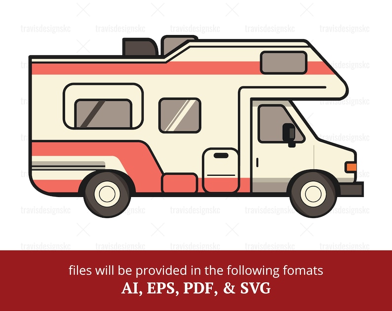 RV Clipart, RV Svg, RV Vector, Camper Clipart, Camper Svg, Camper ...