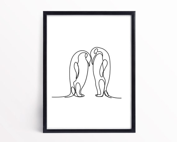 Penguin Couple Drawing