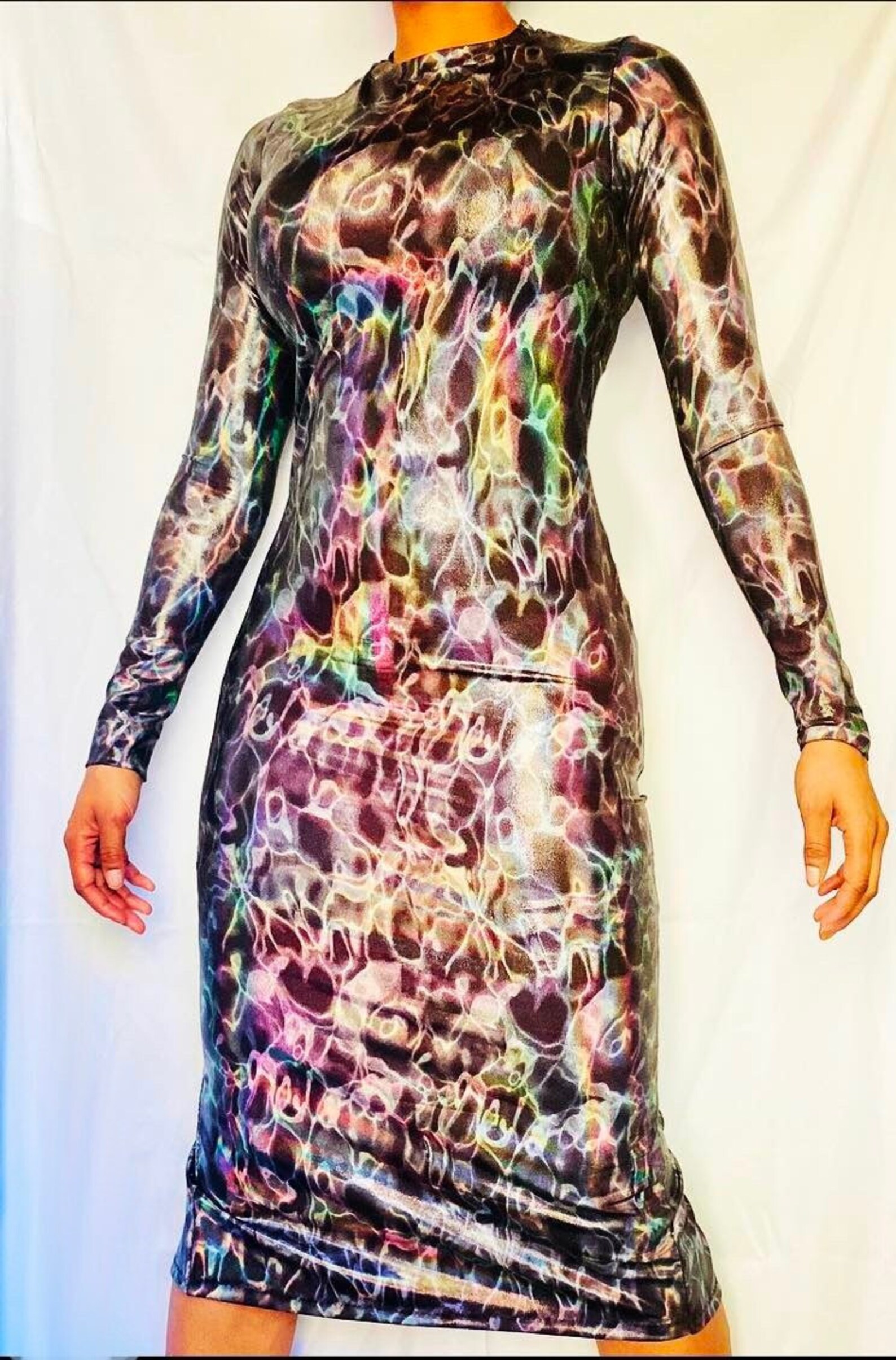 Iridescent Flames Long Cocktail Dress (one-of-a-kind) US Size: 6 - Etsy
