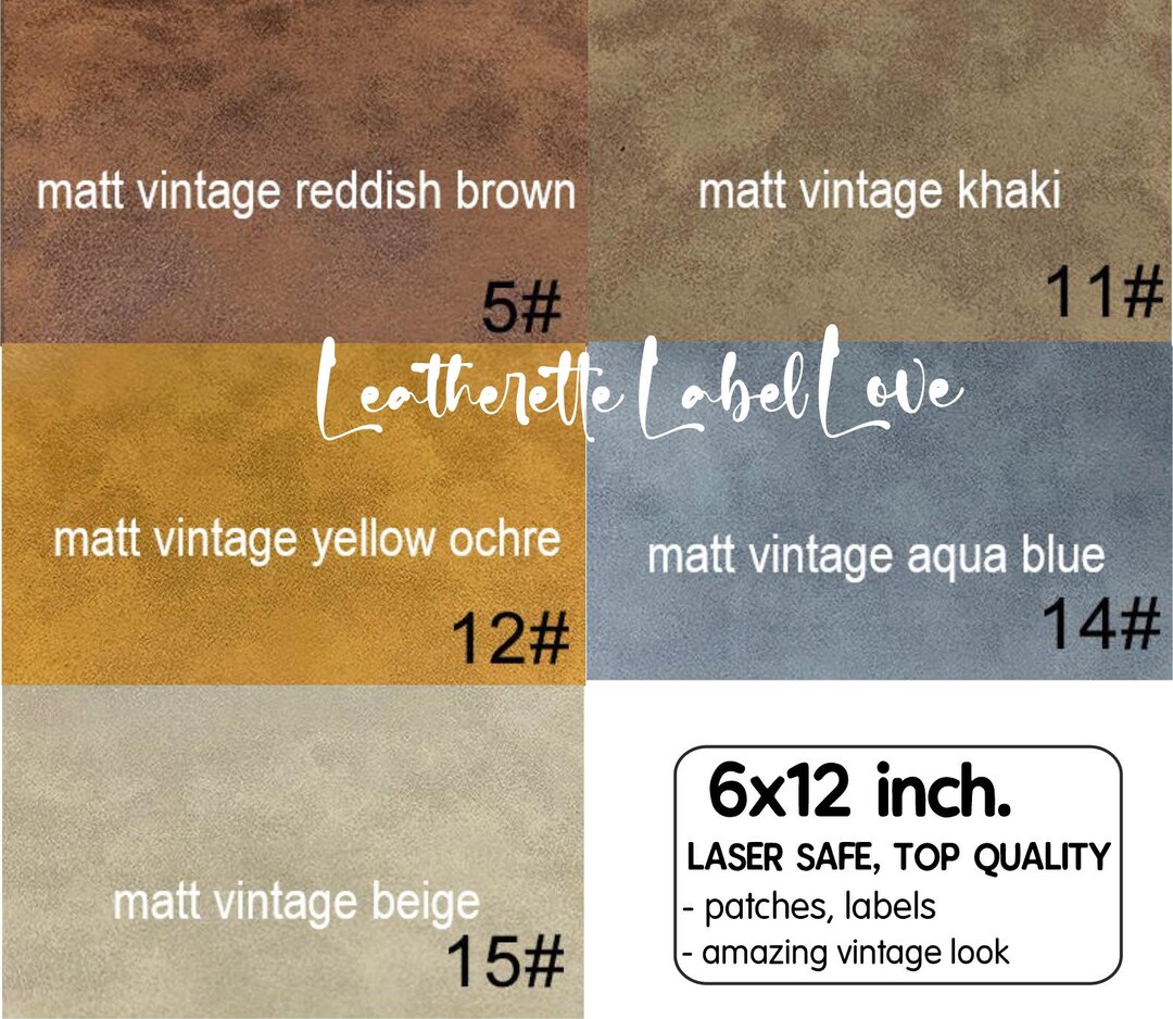 VINTAGE Laserable Sheets for Laser Engraving, Laserable Leatherette 6 ...