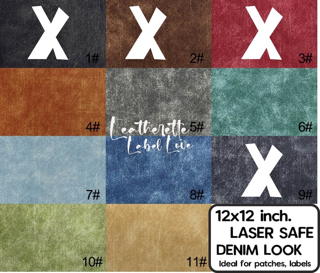 Denim Laserable Sheets for Laser Engraving, Laserable Leatherette 12x12 ...